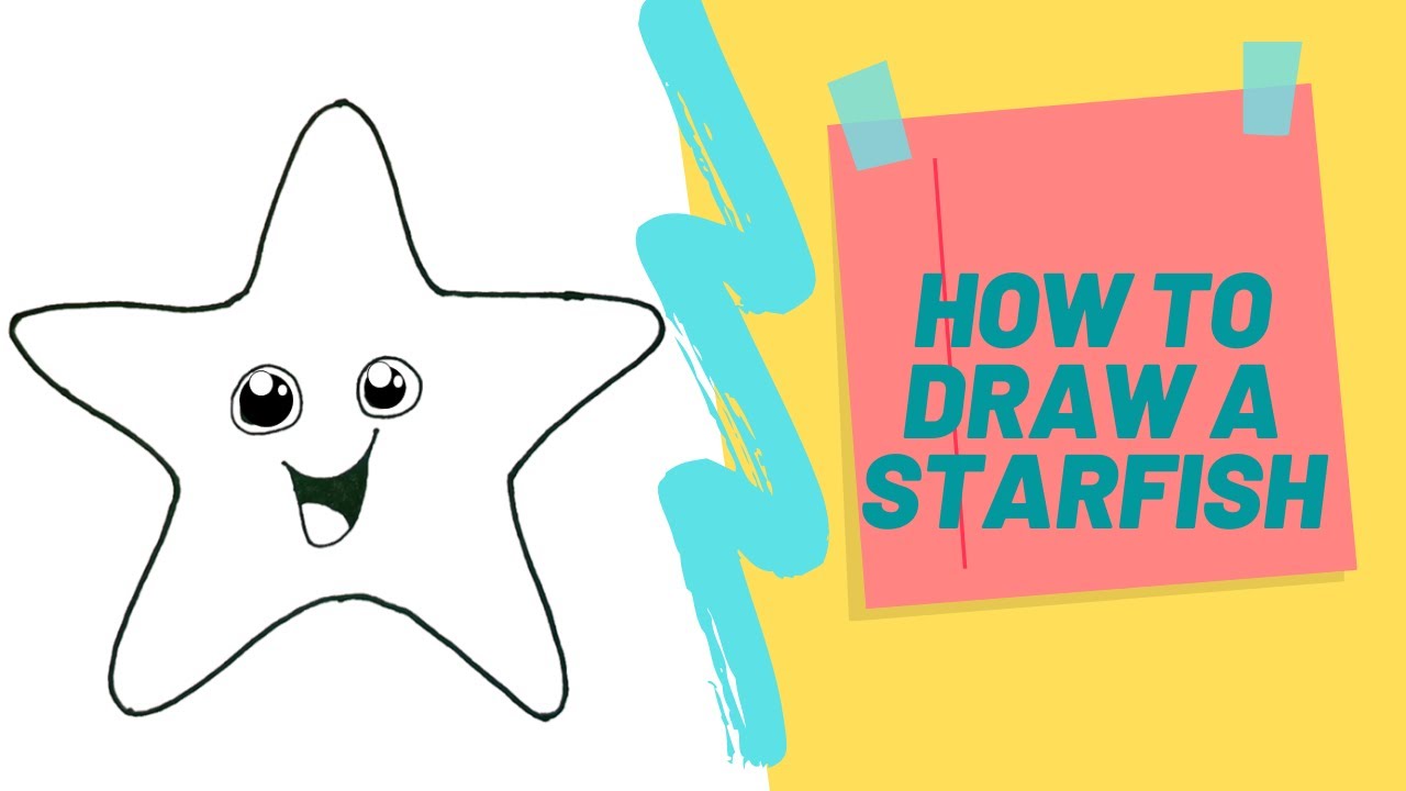 how to draw a starfish easy step by step color markers - YouTube