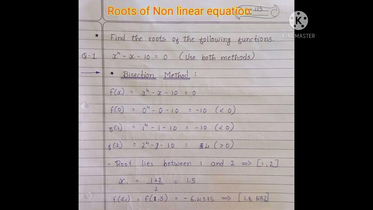 ROOTS OF NON LINEAR EQUATION || NUMERICAL INTEGRATION || BISECTION ...