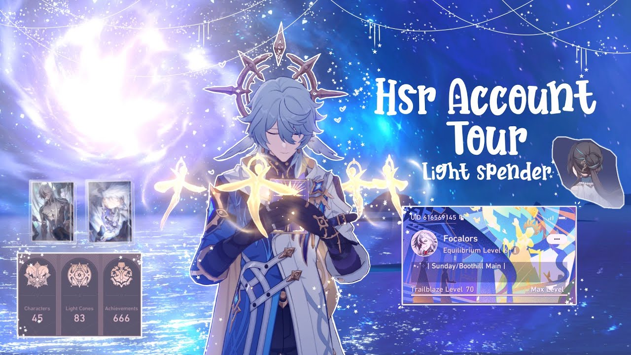 𖦹 Hsr Account Tour! 𖦹 light spending ˖° TL 70 ࿐ - YouTube