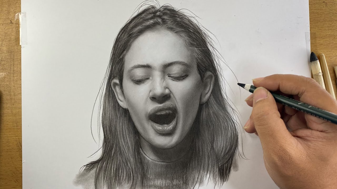 Facial Expressions Drawing Realistic - YouTube