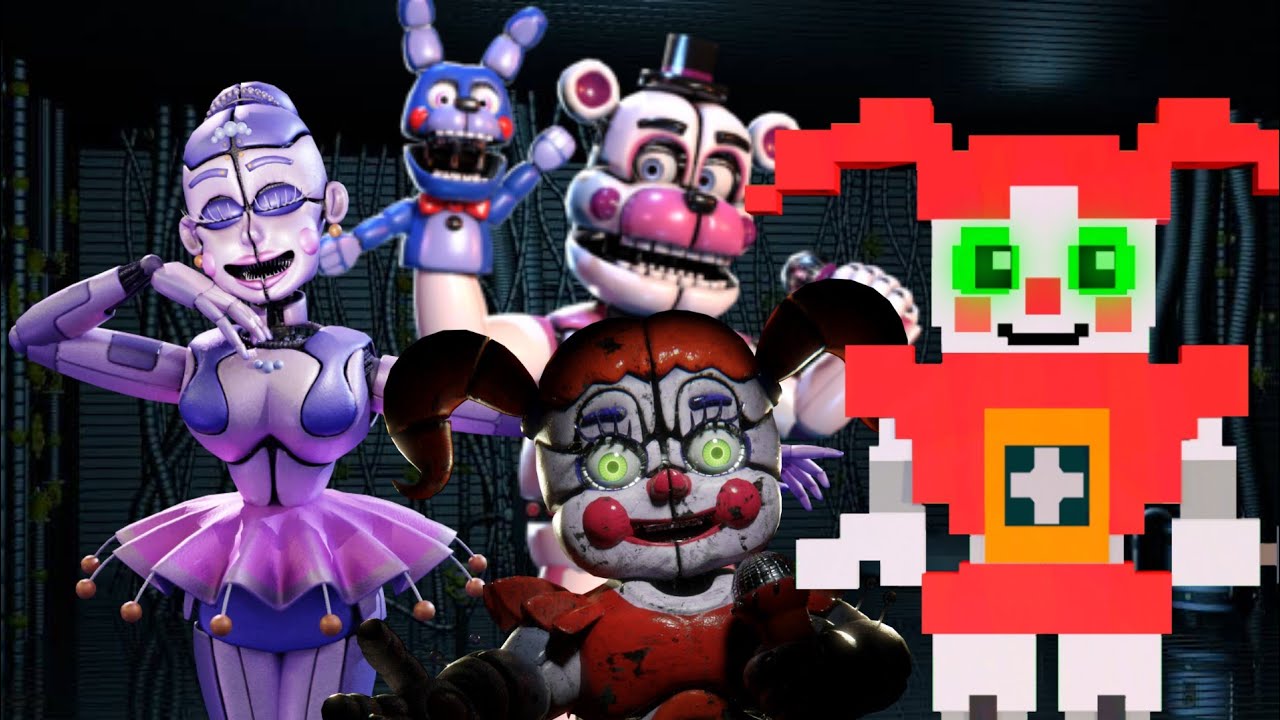 All funtime animatronics in fnaf ar so far workshop animation - YouTube