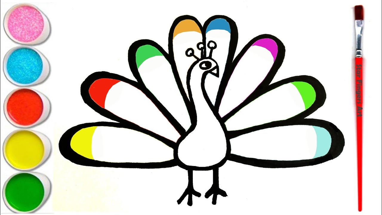 Peacock Drawing | peacock Drawing for kids and toddlers |How to draw a ...