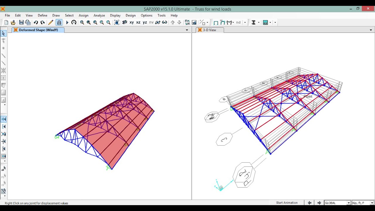 how to apply Automatic wind load in sap2000 on a truss - YouTube