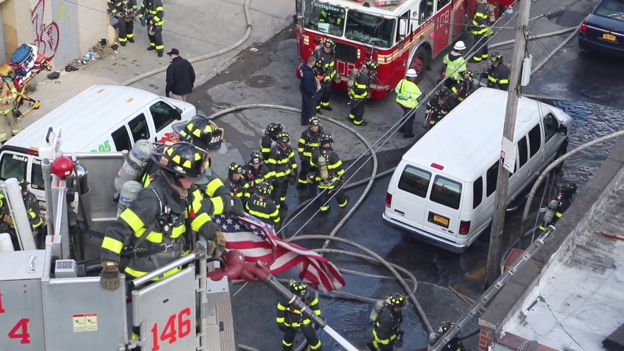 2nd Alarm FIRE. FDNY HazMat 1 helps other units contain a gas fed fire ...