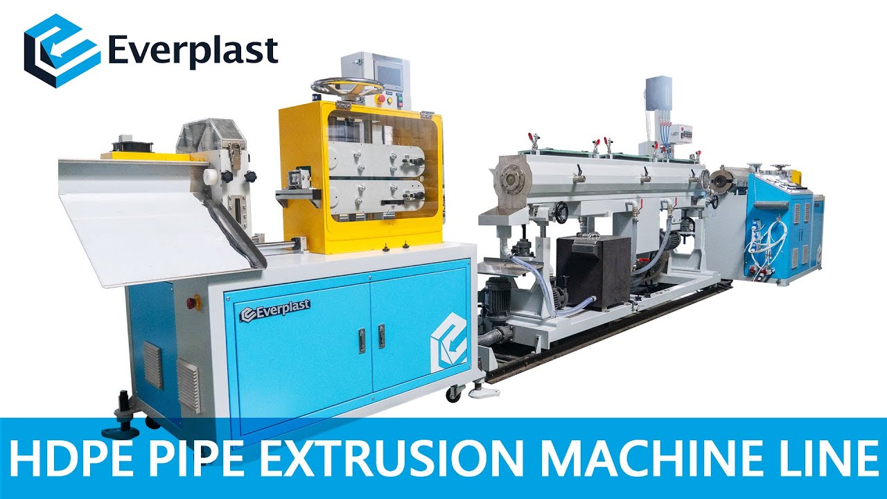 EMS-45 HDPE Pipe extrusion machine line | Everplast - YouTube