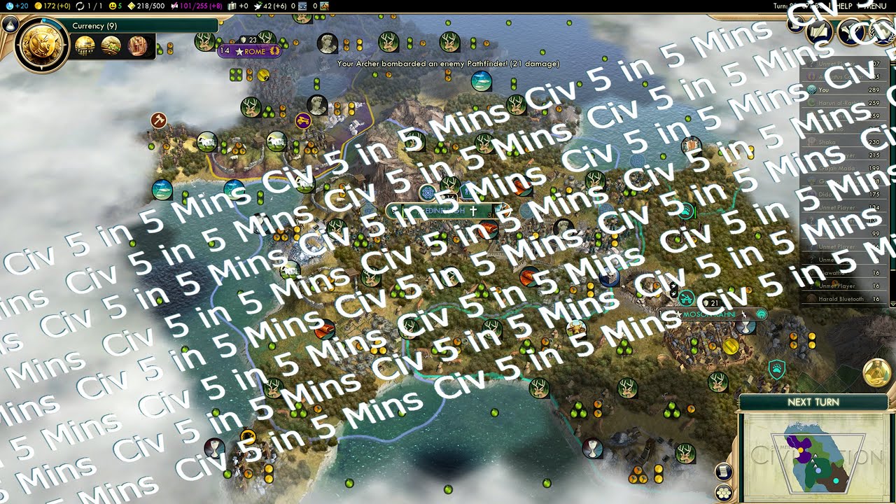 Civ 5 in 7 Mins: Celts in a Crowd - 22 Civ Duel Map - Civilization V LP ...