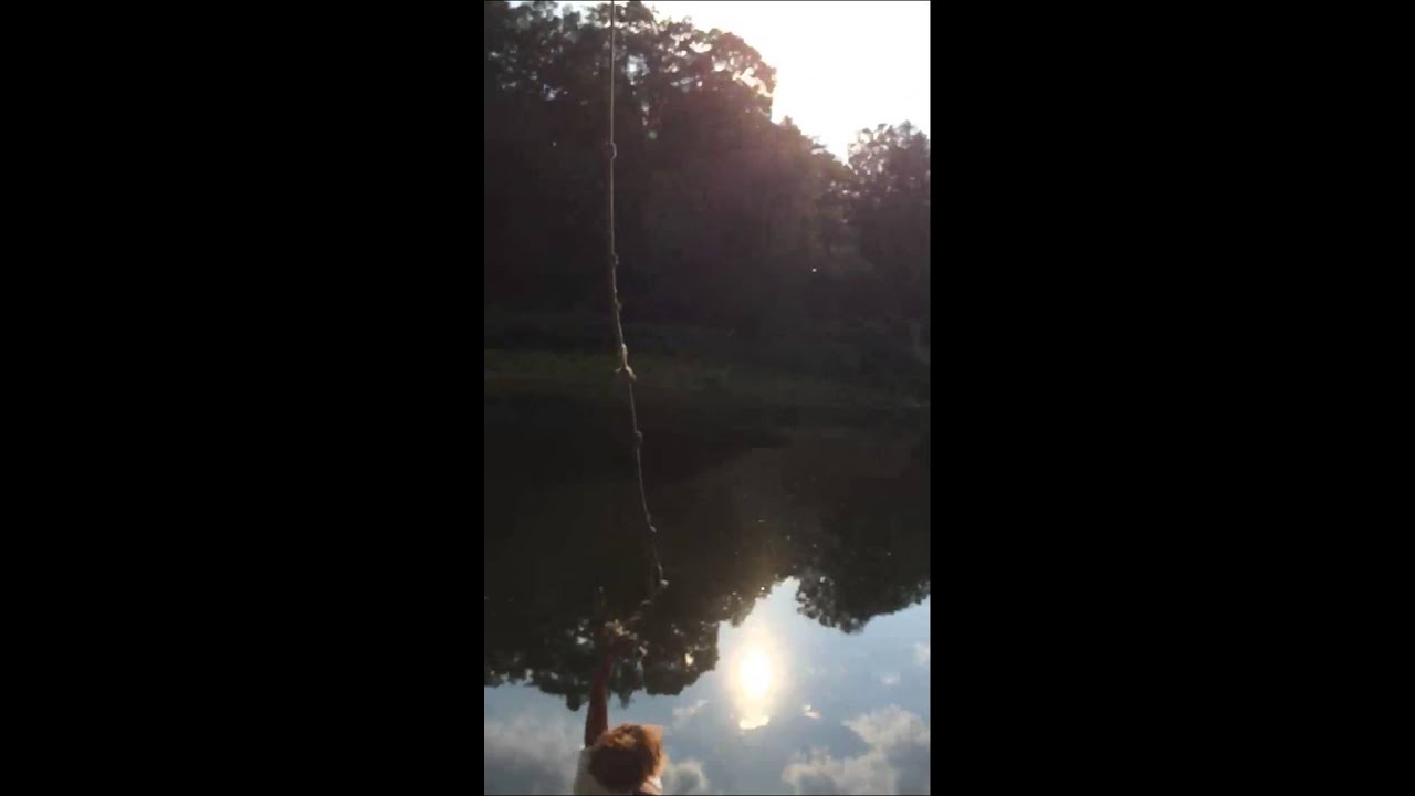 Lady falls off rope swing - YouTube