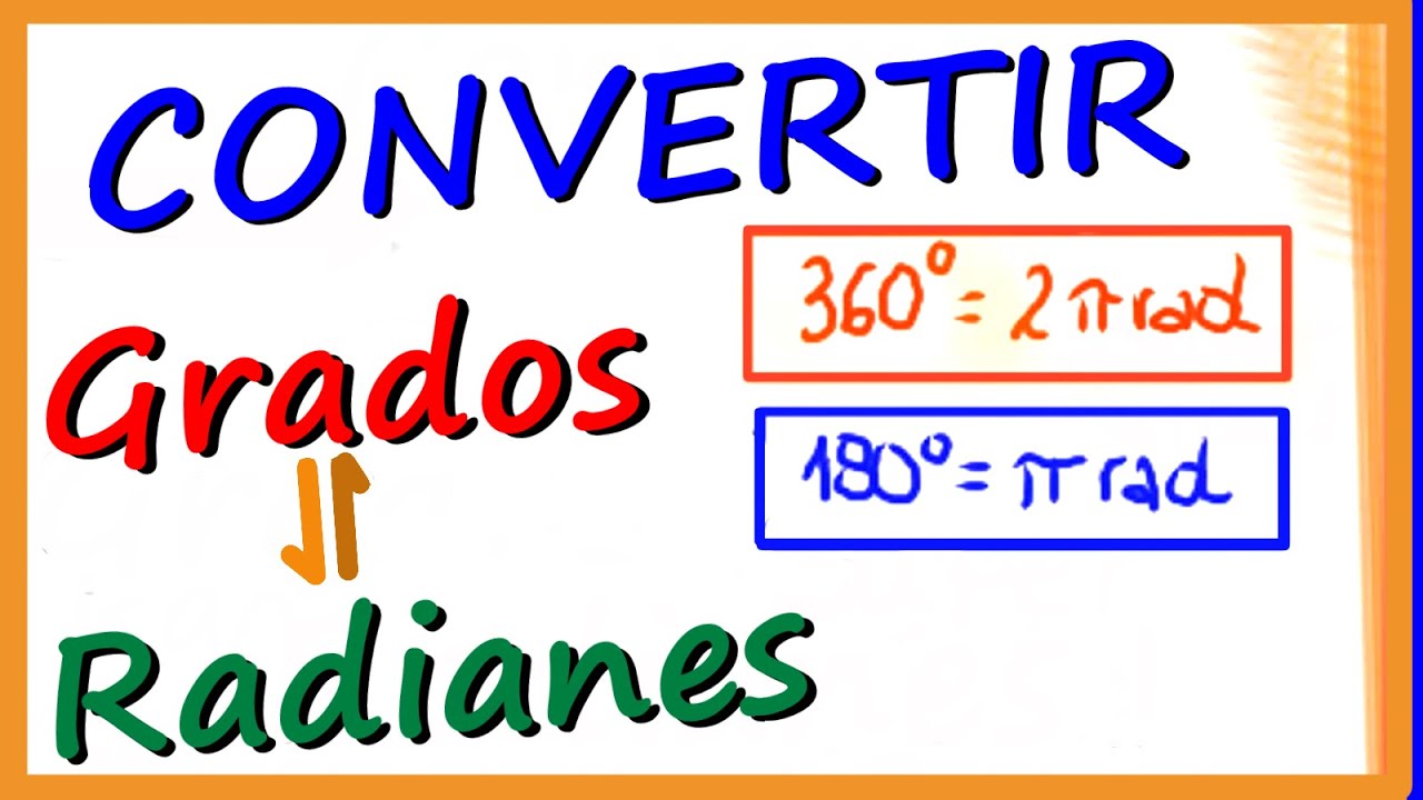 Como CONVERTIR grados a radianes fácil - YouTube