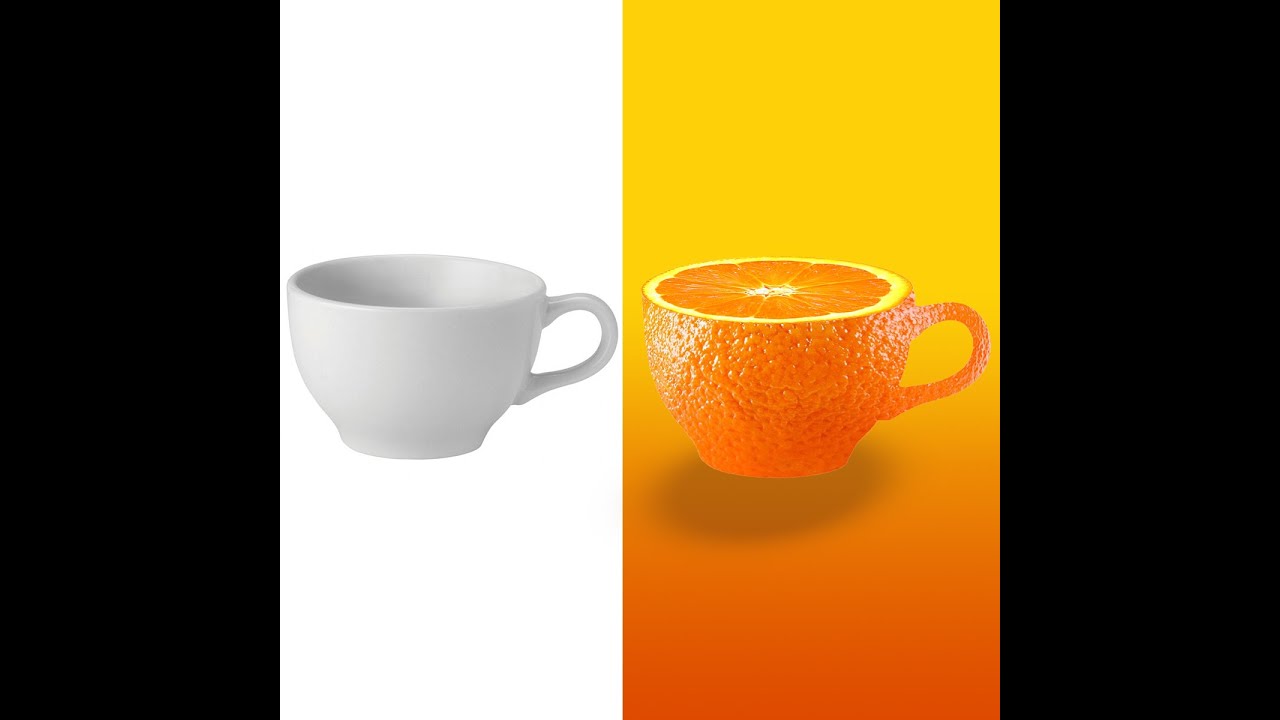 How to Create Orange Fruit Cup Using Photoshop - YouTube