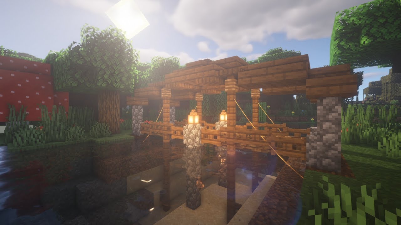 Minecraft-Wie baut man eine überdachte Brücke - YouTube
