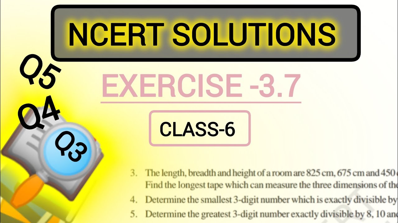 NCERT solutions | Exercise 3.7 | Q 3, 4, 5 | class 6 # maths - YouTube