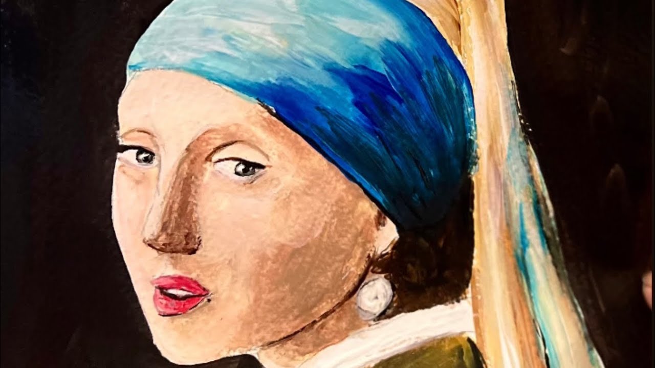 Girl with a pearl earring painting Tutorial STS - YouTube