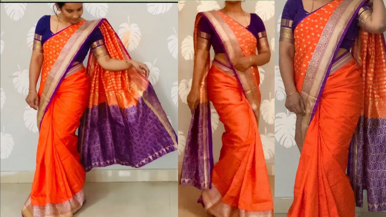 Silk saree draping for beginners/ how to drape saree with perfect ...