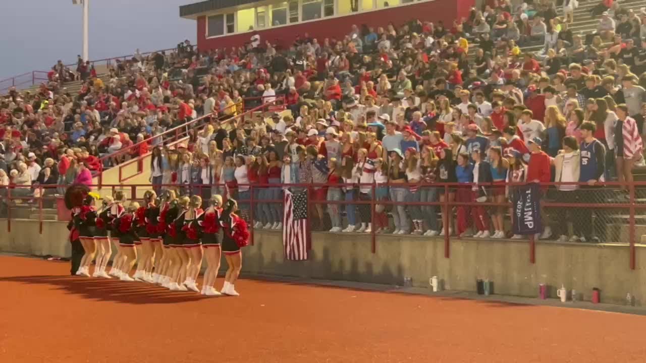 Mason City Student section cheers on Riverhawks - YouTube