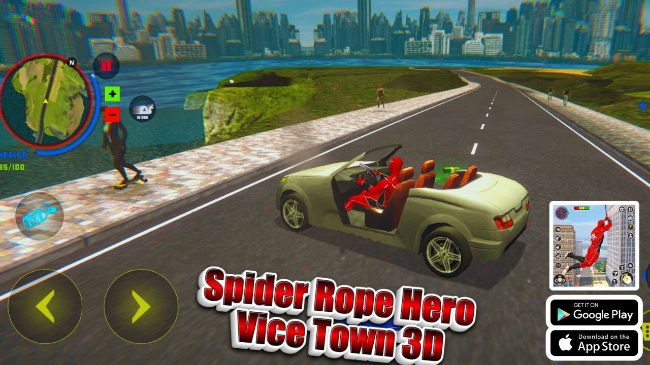 Spider Rope Hero Vice Town 3D Gameplay || Spider Rope Hero Vice Town 3D ...