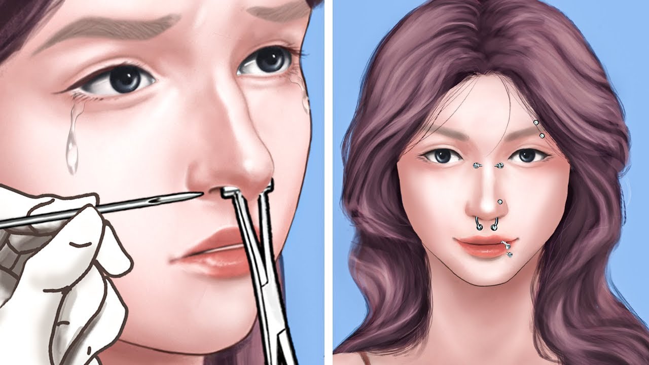 ASMR Relaxing Piercing Animation 피어싱 애니메이션 - YouTube