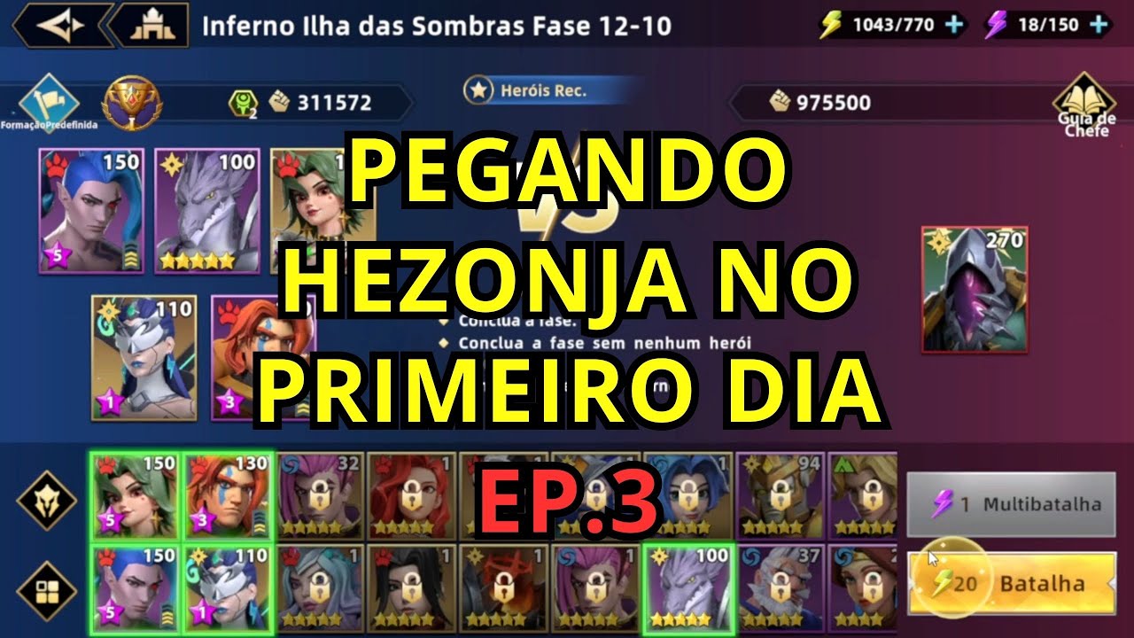 COMO PEGAR O HEZO NO PRIMEIRO DIA DA CONTA F2P | EP.3 | Infinite ...