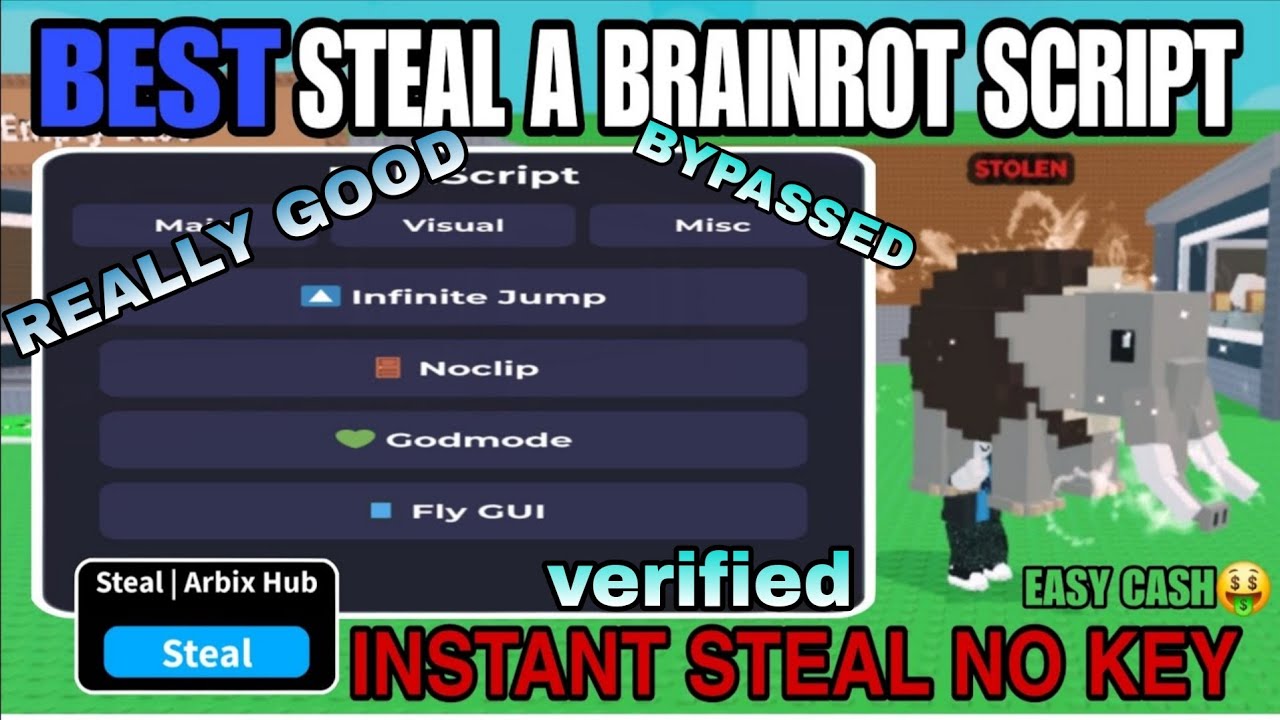 *BEST* Steal a Brainrot Script GUI | FLY NOCLIP INSTANT STEAL INFINITE ...