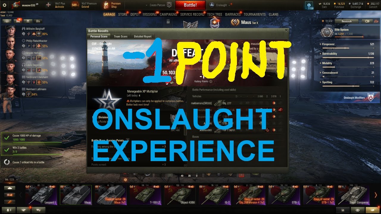 WOT ONSLAUGHT -1 POINTS #wot #world of tanks - YouTube