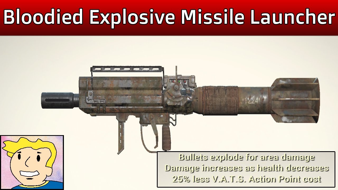 FO76 - Bloodied Explosive Missile Launcher - YouTube