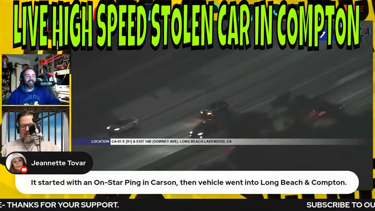 LIVE POLICE CHASE STOLEN CAR NOW IN L.A - YouTube