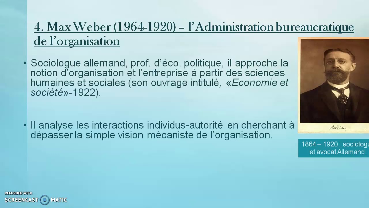 MANAGEMENT S2: l'école classique: TAYLOR /FAYOL/FORD/MAX WEBER - YouTube