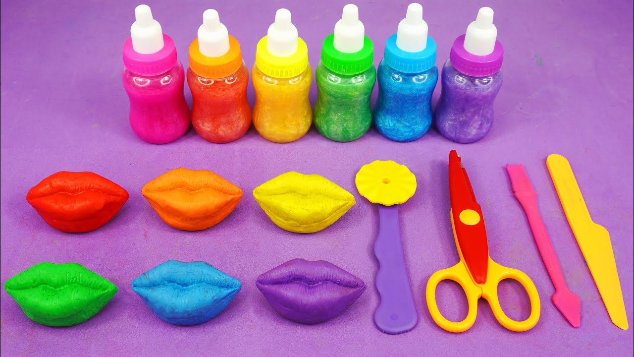 Satisfying Video l How To Make Play Doh Lips Candies Cutting #ASMR #109 ...