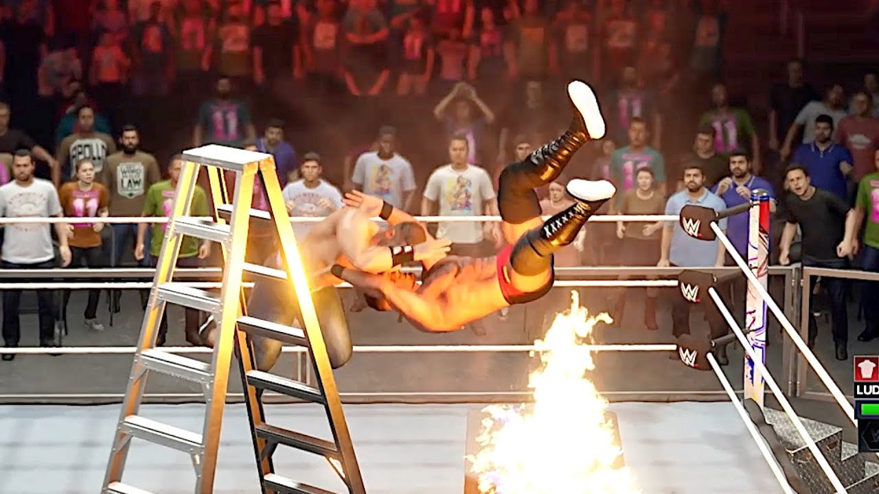 OMG Ladder Finisher to the Burning Table WWE2K23 - YouTube