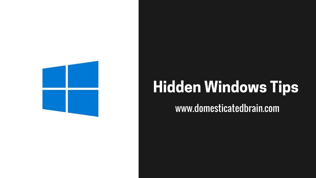 Hidden Windows Tips and Tricks – Aero Shake - YouTube