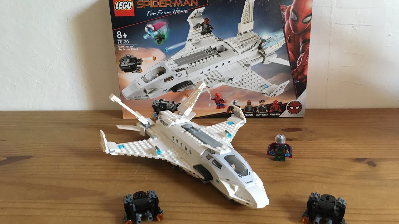 lego review 76130 stark jet and the drone attack - YouTube