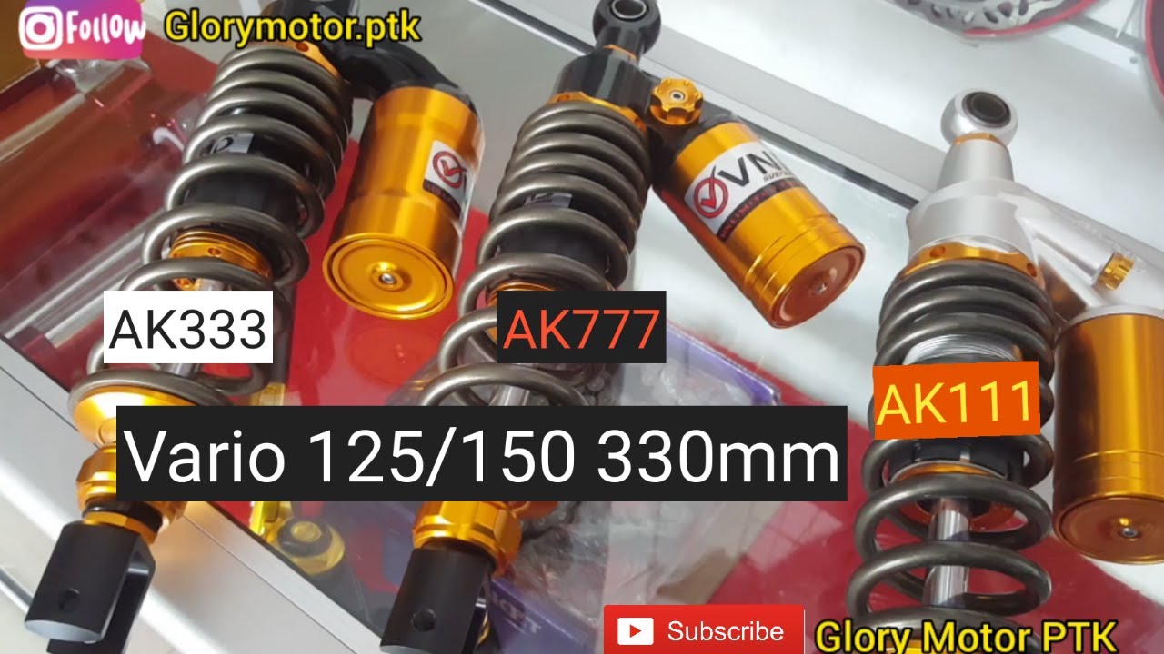 Perbedaan Shock VND Vario125/150 AK333, AK777, dan AK111 || Mana Yang ...