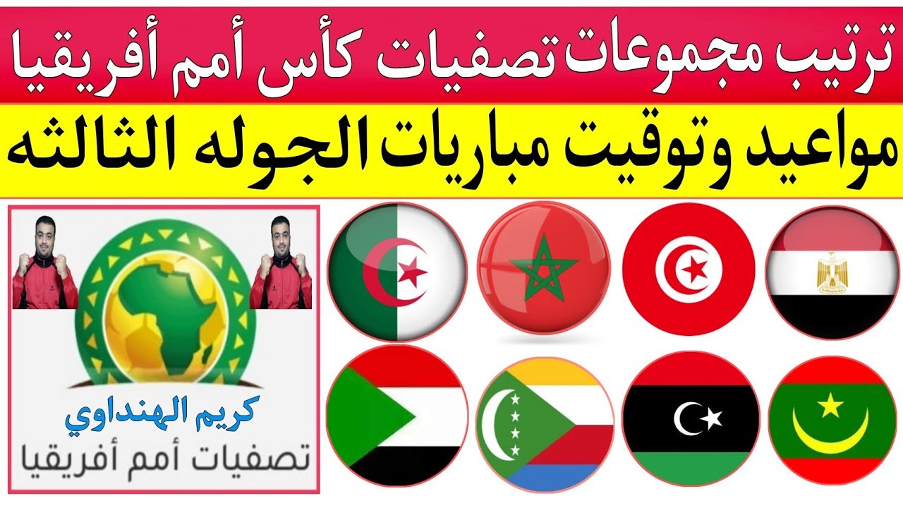 تصفيات كأس أمم إفريقيا كوت ديفوار 2024 ترتيب المجموعات ال 12 موعد