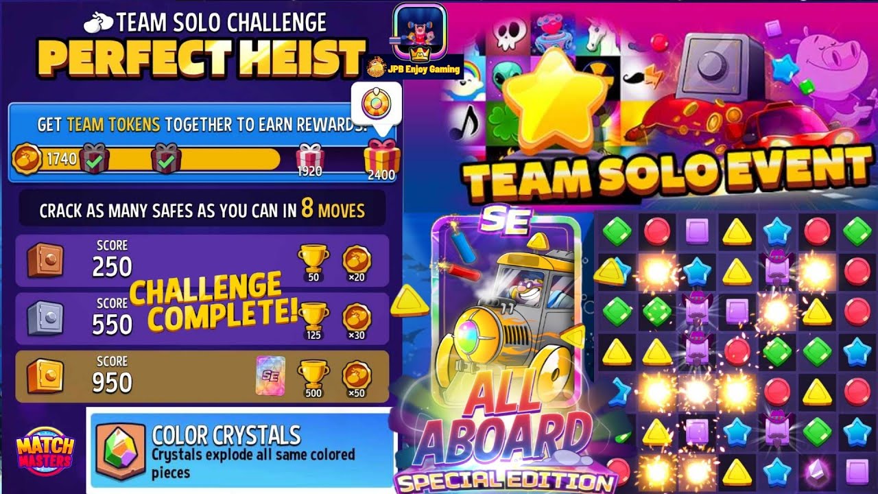 TEAM solo/ Color Crystals Solo Challenge Perfect Heist /950 Score ...