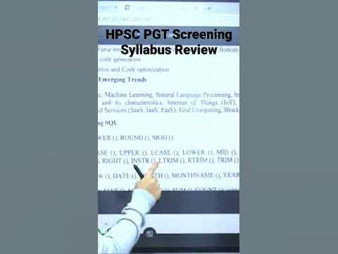 HPSC PGT Screening Computer Science Syllabus Review - YouTube