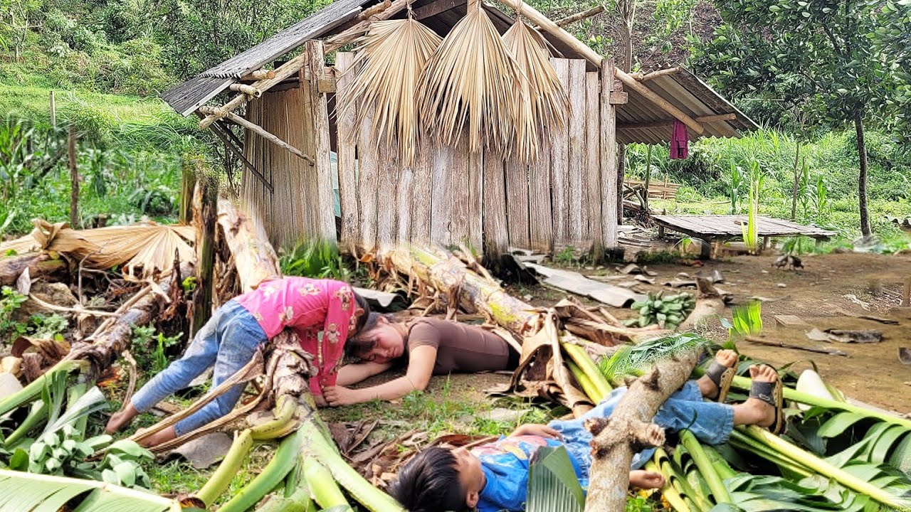 After a night of heavy rain and heavy damage, the house was repaired ...