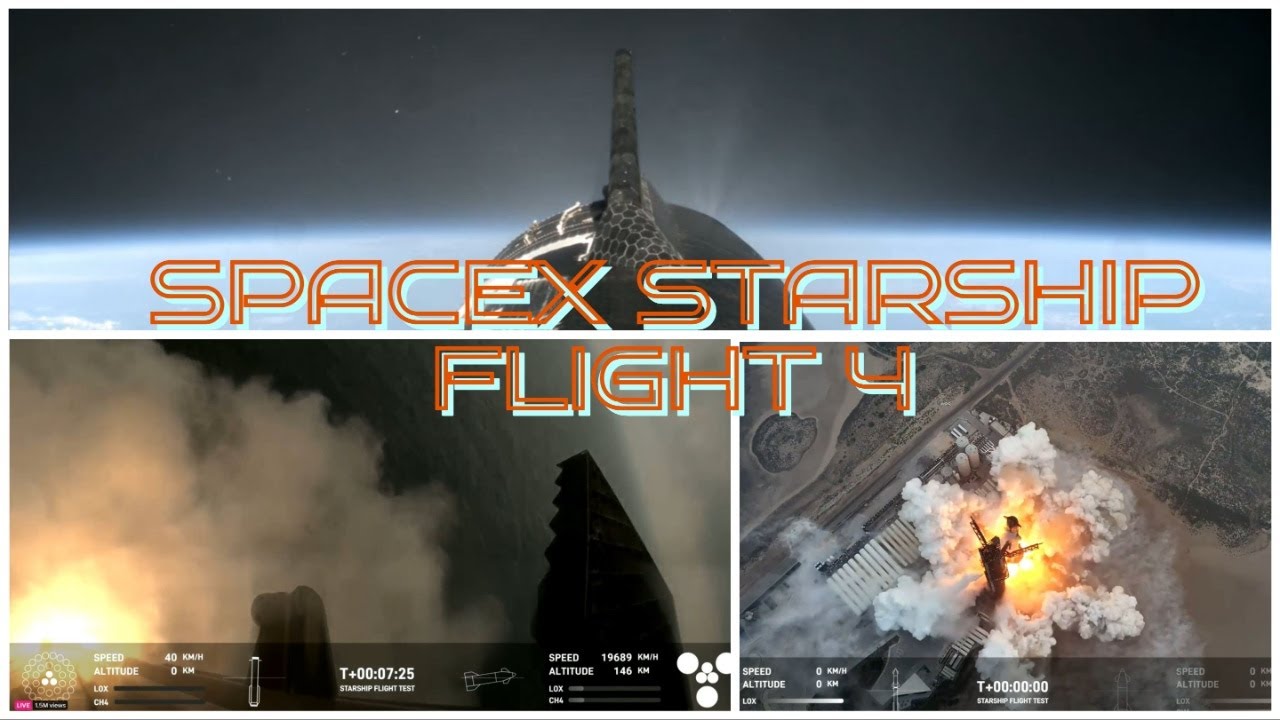 SpaceX Starship Flight 4! Successful launch into orbit | Booster landed ...