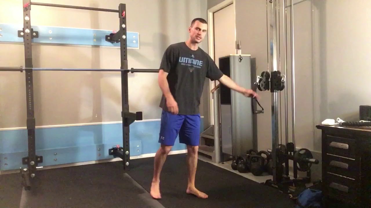 Split stance contralateral cable row - YouTube