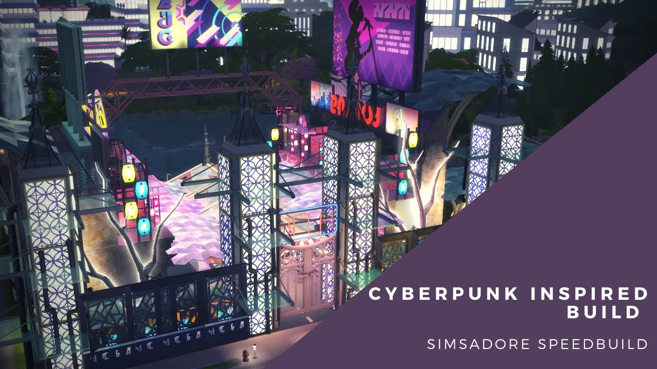 NO CC - 🏙 Cyberpunk inspired build 🏙 -THE SIMS 4 - SPEEDBUILD - YouTube