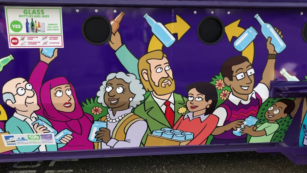 Mark Monlux Glass Recycling Container Art - YouTube