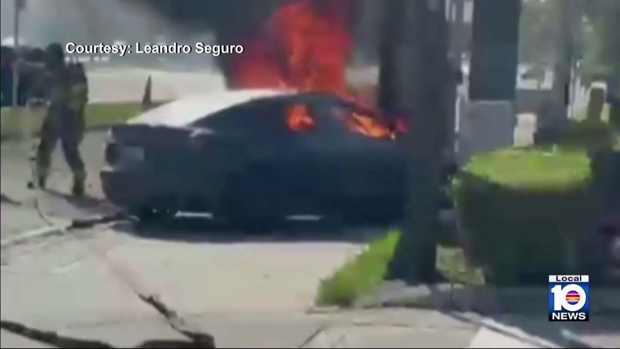 Police release cause of fiery crash that killed Tesla driver - YouTube