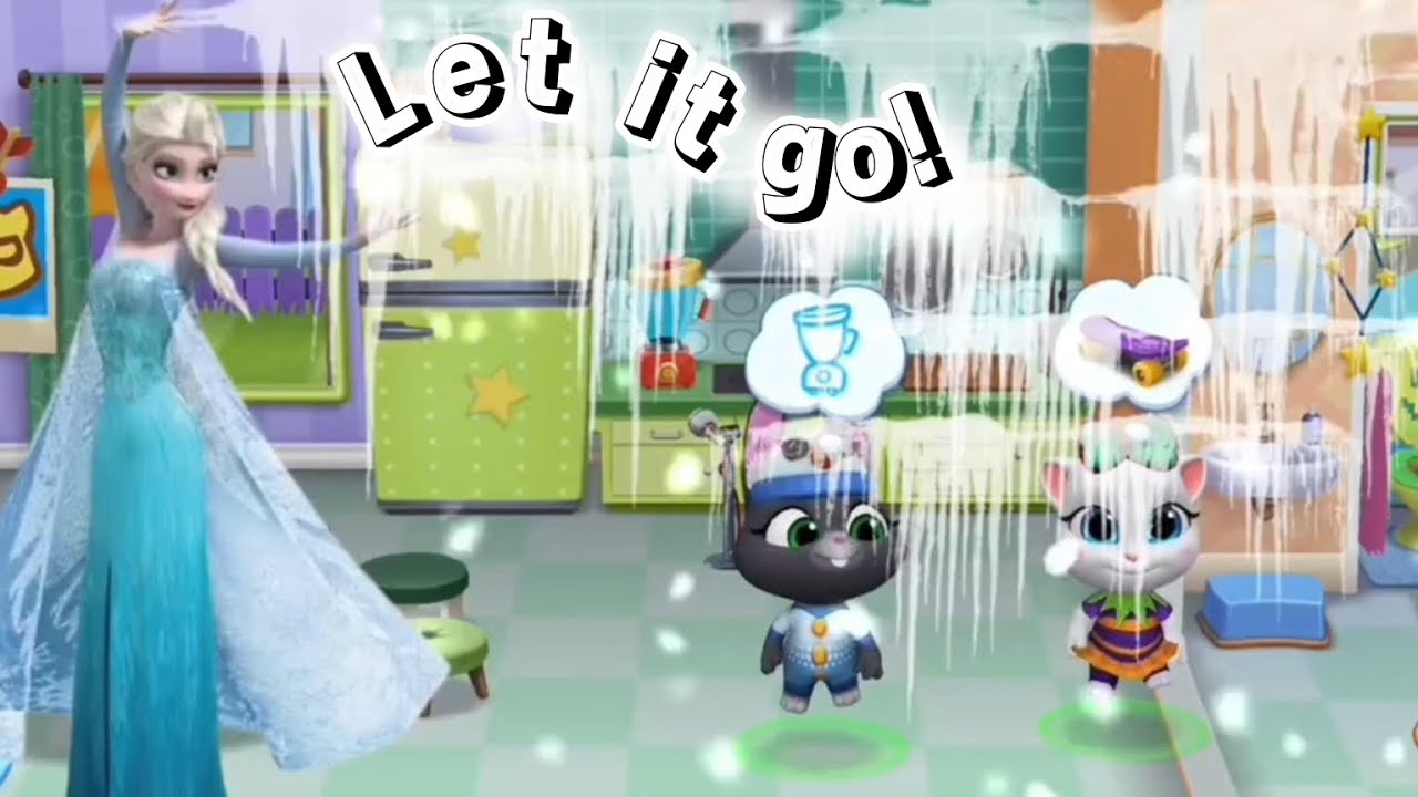 Talking Tom:Amigos recebem visita da Elsa ️ Aventura Congelante ☃️ ...