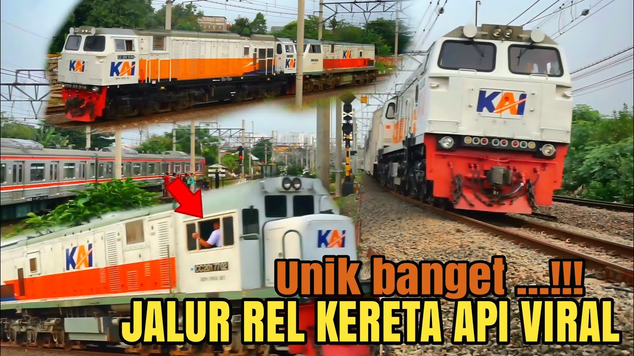 JALUR REL PALING VIRAL‼️KERETA API GANDENG, KERETA API NGEBUT, KERETA API BERPAPASAN, KERETA API ...