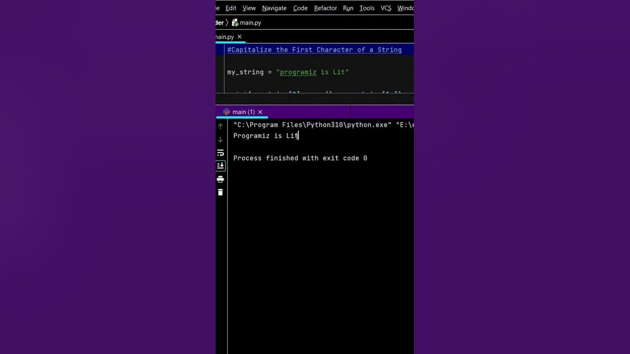 Capitalize The First Character Of A String 👍😉 Codewithharry Css Python Programming Shorts