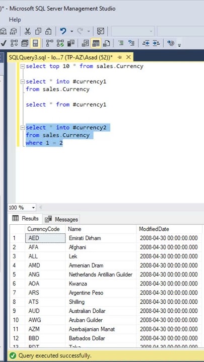 Sql Copy Table To Temporary Table Without Copying Data Datascience Coding Mssql Sqltips 