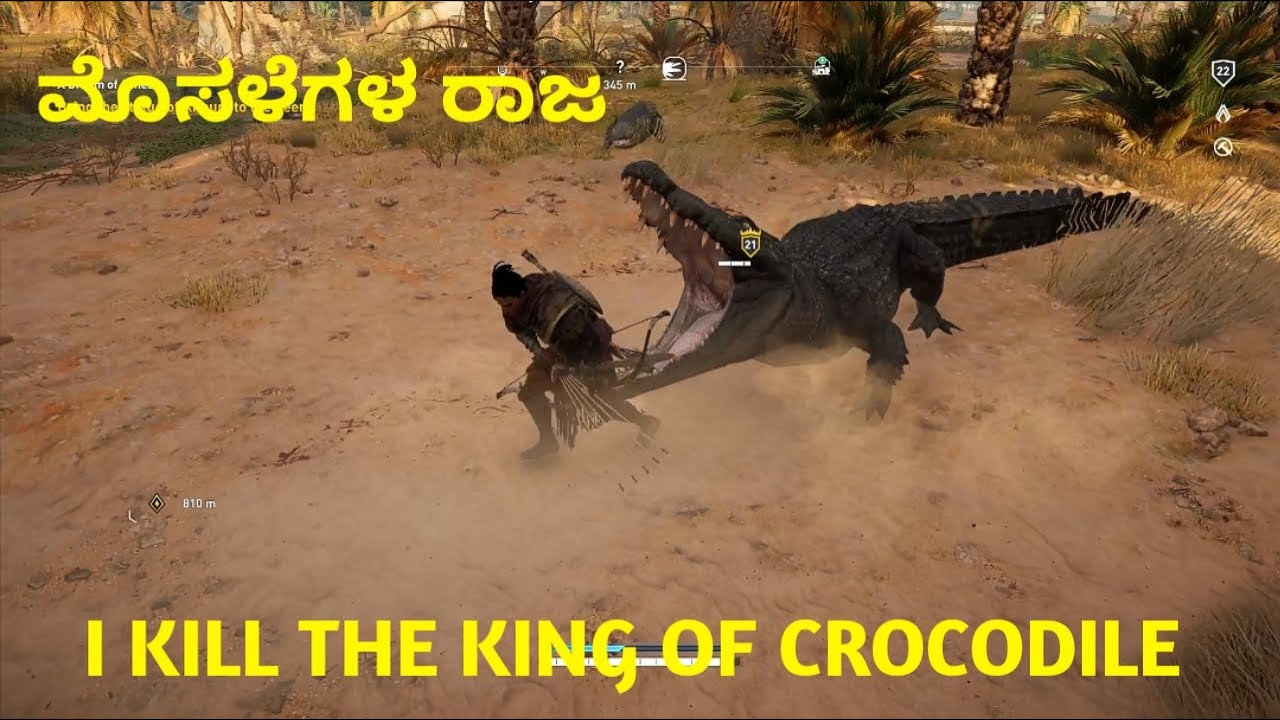 I killed the king of crocodile in assassins creed origins - YouTube