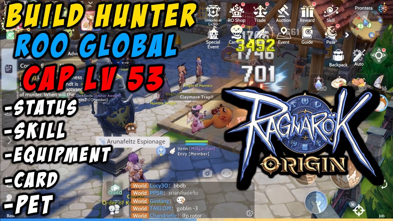 FULL GUIDE BUILD HUNTER LV50-an DI RAGNAROK ORIGIN GLOBAL - YouTube