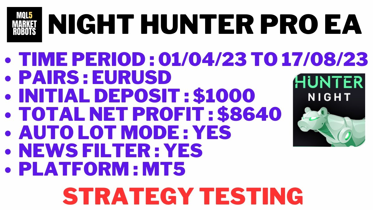 Night Hunter Pro EA MT5 Forex Robot Strategy Testing | mql5 market ...