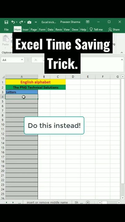Excel Time Saving Trick. - YouTube