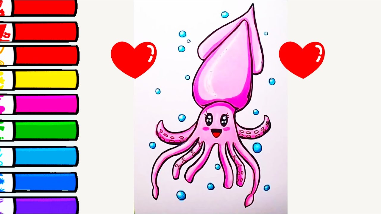 COMO DIBUJAR UN CALAMAR - YouTube