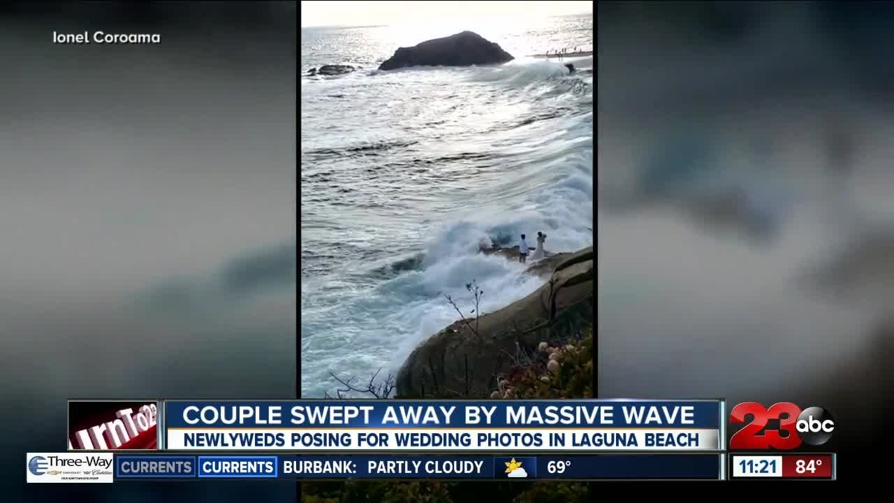 Check This Out: Couple swept away by massive wave - YouTube